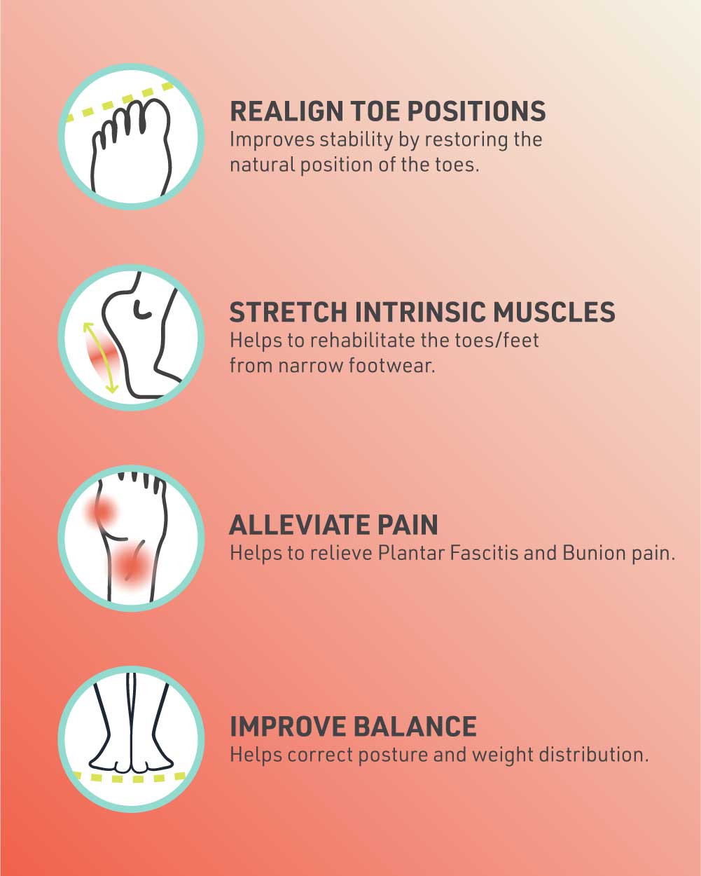 Toe Spreaders for Foot Pain, Foot Injury & Muscle Strains | Sidekick